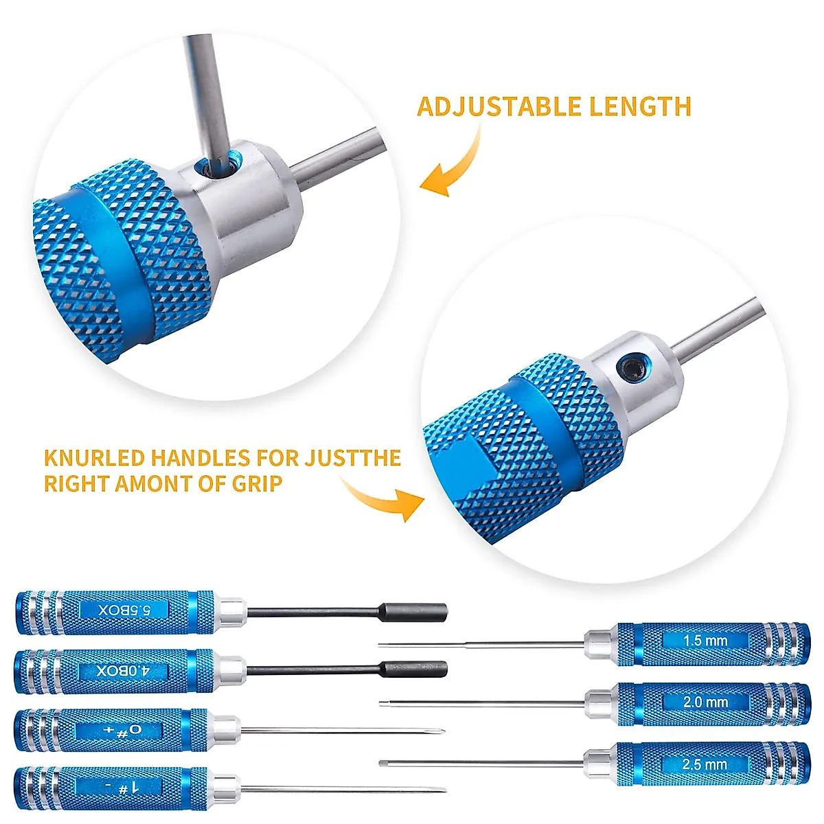 RC Tool Kit & Screw Kit Hardware Set (Flat, Phillips, Hex), Pliers, Wrench, Repair Tools for Quadcopter Drone Airplane Accessories Compatible with Traxxas Arrma Axial Redcat Losi Models