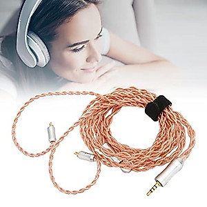 Earbuds Upgrade Cable, 2 Pin IEM Cable 0.78Mm Audio Aux Cord 1.2M 4 Core 2.5Mm Plug Silver Plated Replacement Headphone Cord, Single Crystal Copper Headphone Cable