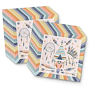 Tribal Boho Birthday Party Supplies Set Plates Napkins Cups Tableware Kit for 16