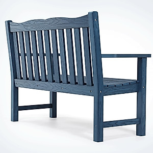 Stoog Oversized Patio Bench & Chairs Set, All-Weather Outdoor Furniture Set, Include 2 Patio Chairs and 1 Patio Bench, for Porch, Backyard, Lawn, Pool and Deck, Blue