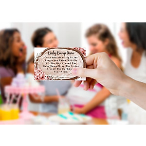 Baby Shower Games - Measure Mommy's Belly Game, How Big is Mommy's Belly, Mommys Belly Size Game, Includes a 5x7 Standing Sign and 50 2x3.5 Advice Cards(niu-k09)