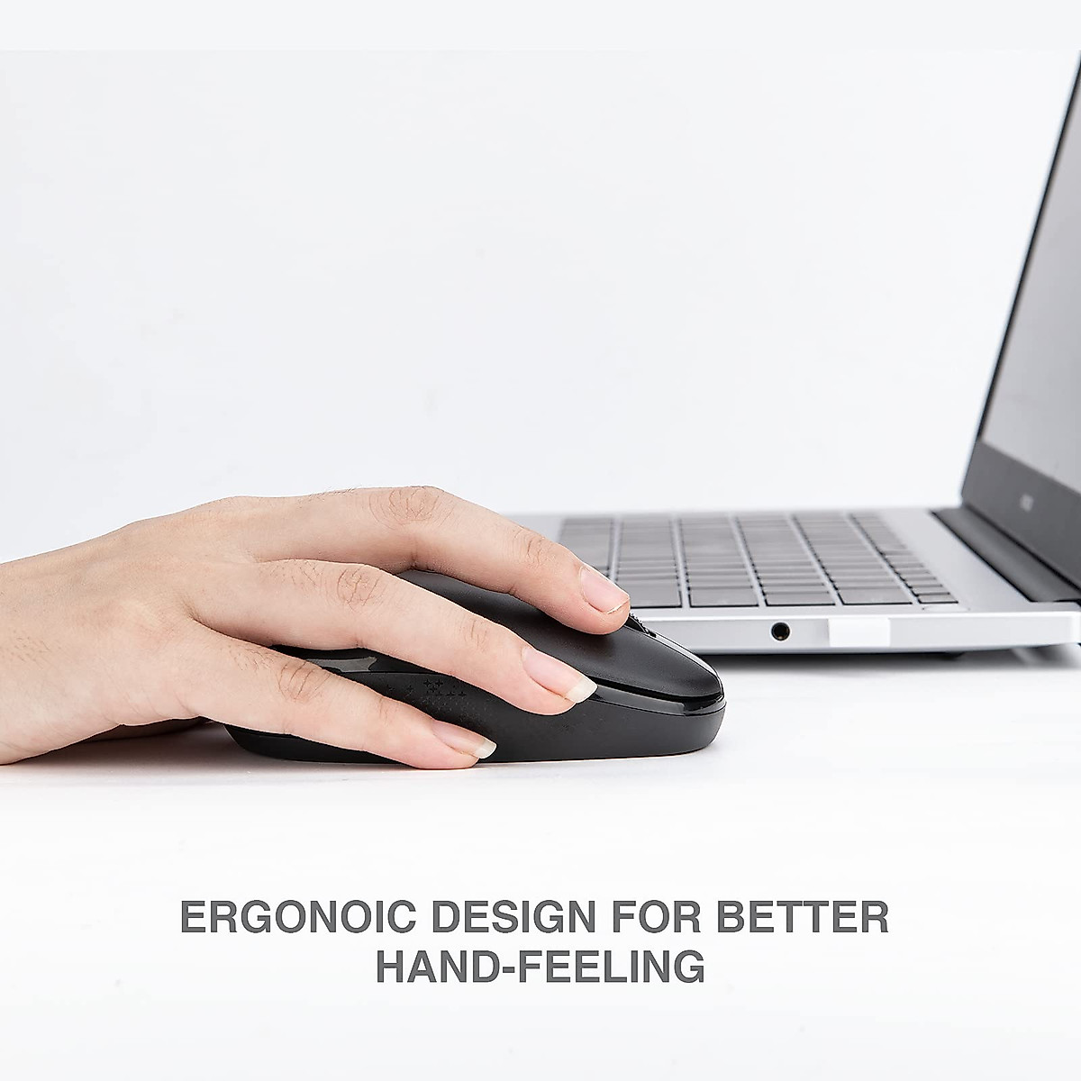 Rii Wireless Mouse RM700 2.4G Silent Mouse with USB Receiver for Laptop,PC,Mac,Chromebook,Windows (Black)