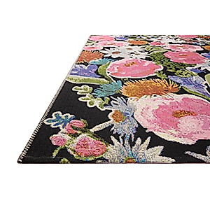 Loloi II Botanical Collection BOT-01 Black/Multi, Indoor/Outdoor 6'-7" x 9'-4" Area Rug