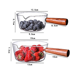 YESBAY 500/900ml Soup Pan Healthy Stable Heat-resisting Soup Fruit Milk Pot Pan Glass Cooking Small Saucepan for Home Kitchen Indoor Use (900ML)