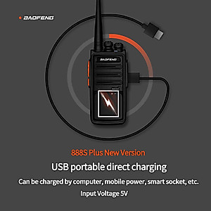 Baofeng BF-888S Plus Walkie-talkies Rechargeable Fast USB charging Two Way Radio (Pack of 6)