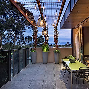 Battery Operated Hanging Light with 6 Hours Timer, Outdoor Indoor Decorative Lantern Chandelier Pendent Haning Metal Black Hanging Lamp for Patio Bar Yard Garden Porch Home…