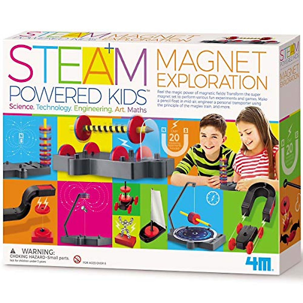 4M Magnet Exploration from STEAM Powered Kids, Transform This Super Magnet Set to Perform Fun Experiments and Games, Over 20 Games and Experiments Included, Ages 8+