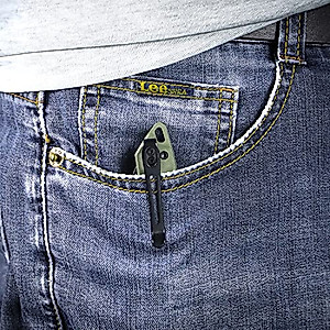 KUBEY Leaf KU333C Pocket Knife for EDC, Small Folding Knife with 2.99 Inch Blade G10 Handle, Reversible Deep Carry Pocket Clip for Camping Hunting Hiking