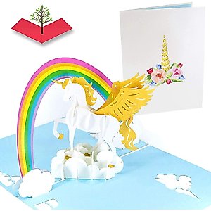 PopLife Unicorn Rainbow Pop Up Card - Magical Mother's Day Gift, 3D Anniversary Pop Up, Happy Birthday Card, Thank You - for Mom, for Daughter, for Wife, for Grandma, for Kids, for Grandkids