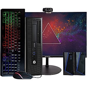 HP EliteDesk 800G1 Business Desktop Computer, Intel Quad Core i5, 16GB DDR3 RAM, 1 TB HDD, DVD-ROM, Windows 10 Pro, Webcam, New 24 Monitor (Renewed)