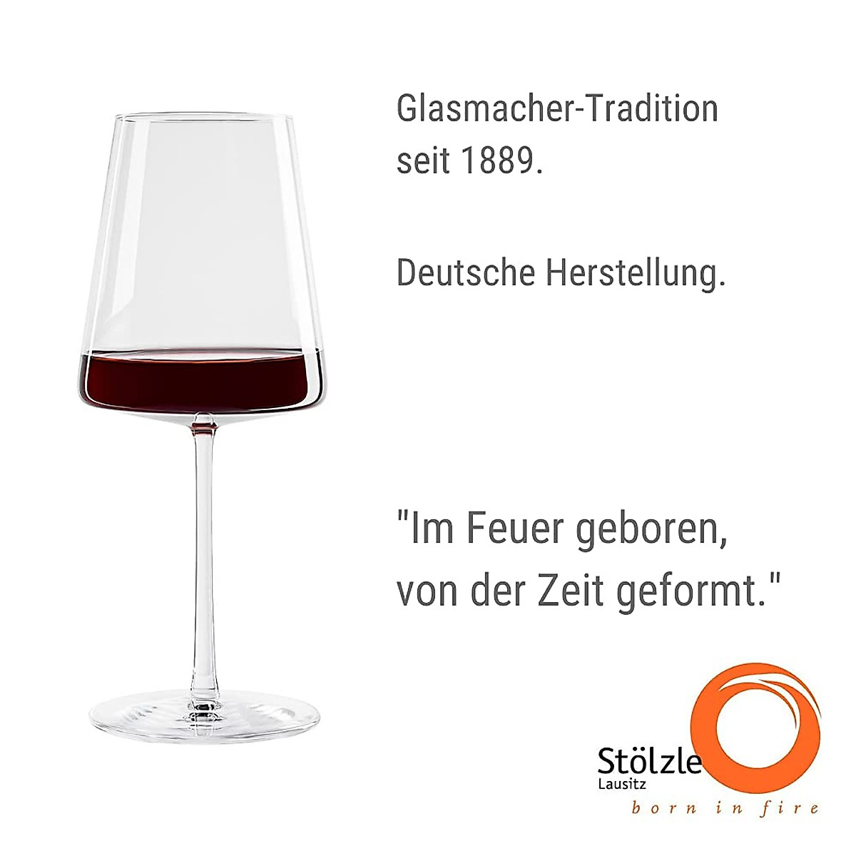 Stölzle Lausitz Power Red Wine Glasses 517 ml, Set of 6 Red Wine Glasses, Dishwasher-Safe, Lead-Free Crystal Glass, Elegant and Shatter-Resistant