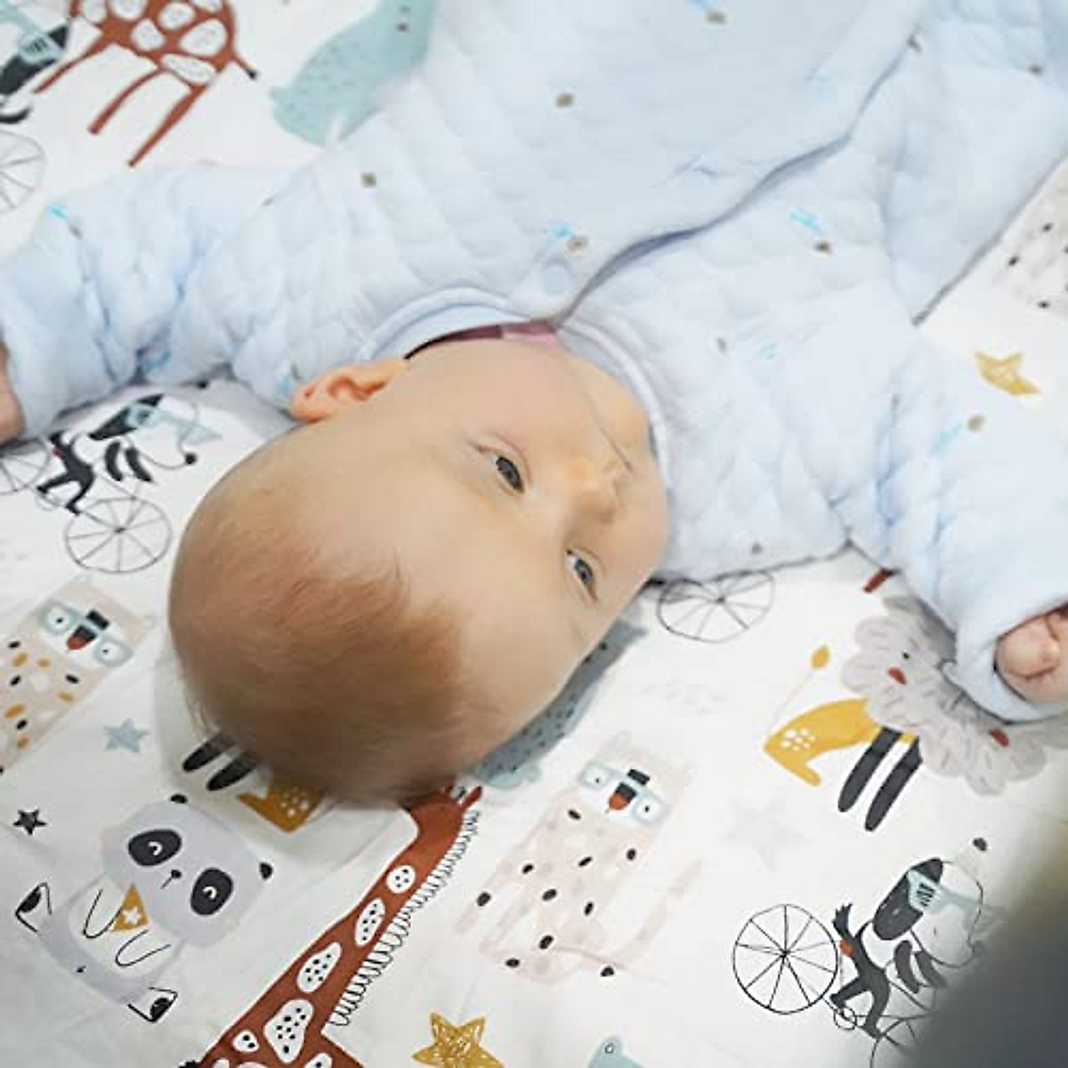 Babygoal Pack n Play Baby Play Playard Sheets,Organic Cotton,2 Pack Portable Playard Mattress Cover 27x39x4 inches,2CYXW12-B