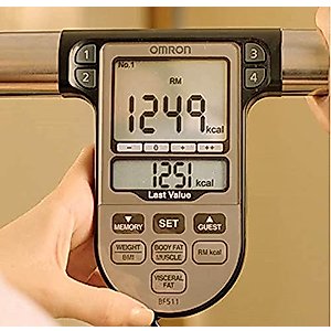 OMRON BF511 Clinically Validated Full Body Composition Monitor with 8 high-Precision sensors for Hand-to-Foot Measurement - Blue
