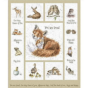Love is Collection You are Loved Animal 36" Panel by Hannah Dale for Maywood Studio