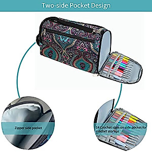 Knitting Bag, Knitting Tote Bag, Yarn Storage Organizer for Yarn, Unfinished Projects, Crochet Hooks, Knitting Needles and Other Supplies, High Capacity