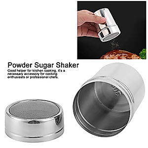 Stainless Steel Fine Mesh Powder Shaker， Fine Mesh Salt Sugar Shaker with Lid， Evenly Distribution Powder Sifter Dredger， Mulifunction Seasoning Shaker for Salt， Flour， Pepper， Cocoa(L)