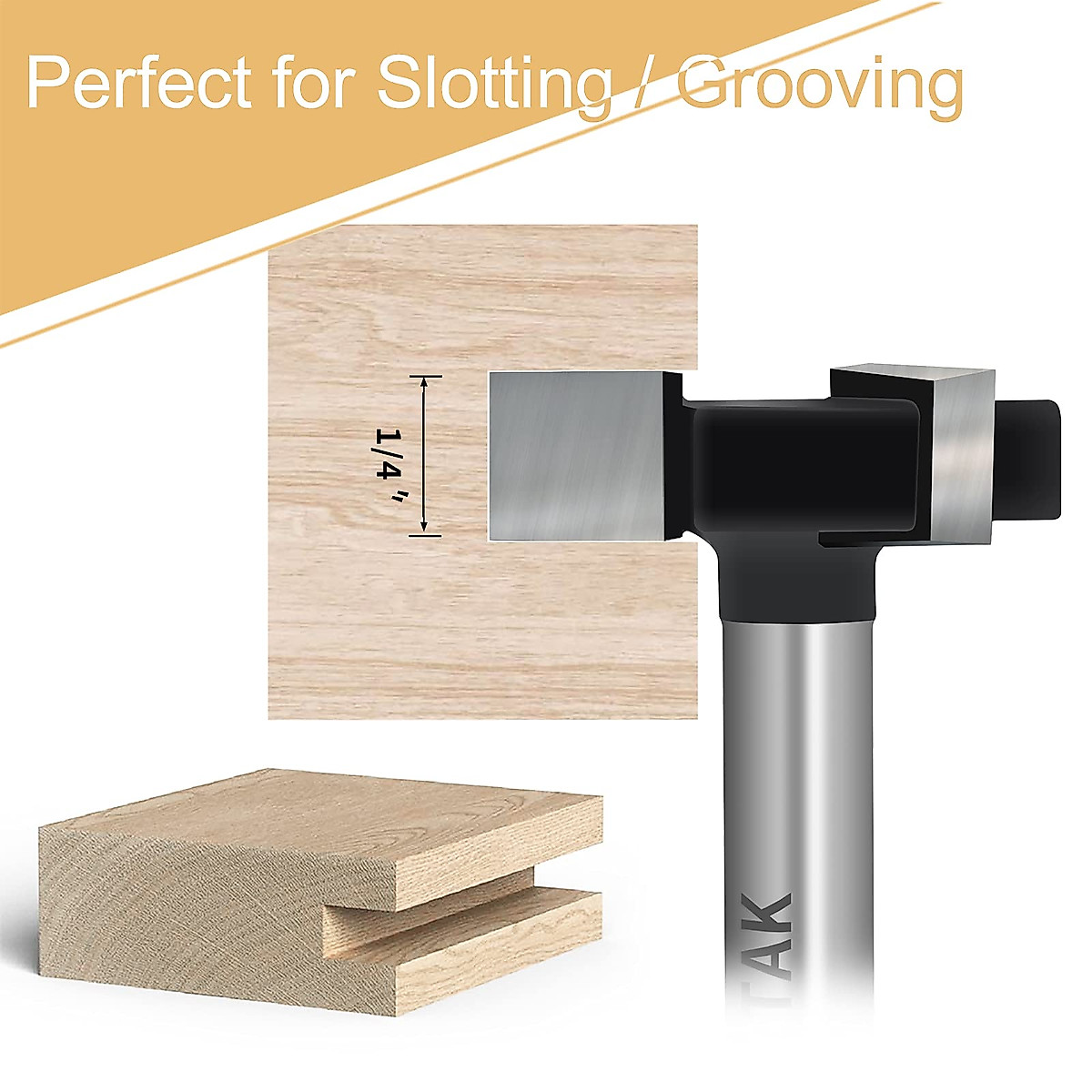 CNC Spoilboard Surfacing Router Bits, 1/4 inch Shank 1 inch Cutting Diameter, Slab Flattening Router Bit Planing Bit Wood Planing Bit Dado Planer Bit by BINSTAK (Carbide)
