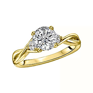 SISGEM 10K 14K 18K Solid Gold Infinity Engagement Rings for Women Lady, Set 1.3/2.3/3.3 Carat(cttw) Round Cut Moissanite Rings Infinite Wedding Engagement Anniversary Promise Bands Gifts Birthday Christmas (10K-Gold)