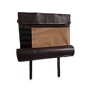 Professional Chef Genuine Premium Cowhide Leather Chef Knife Bag/Knife Roll 16 Pockets Space #F15 (Dark Brown)