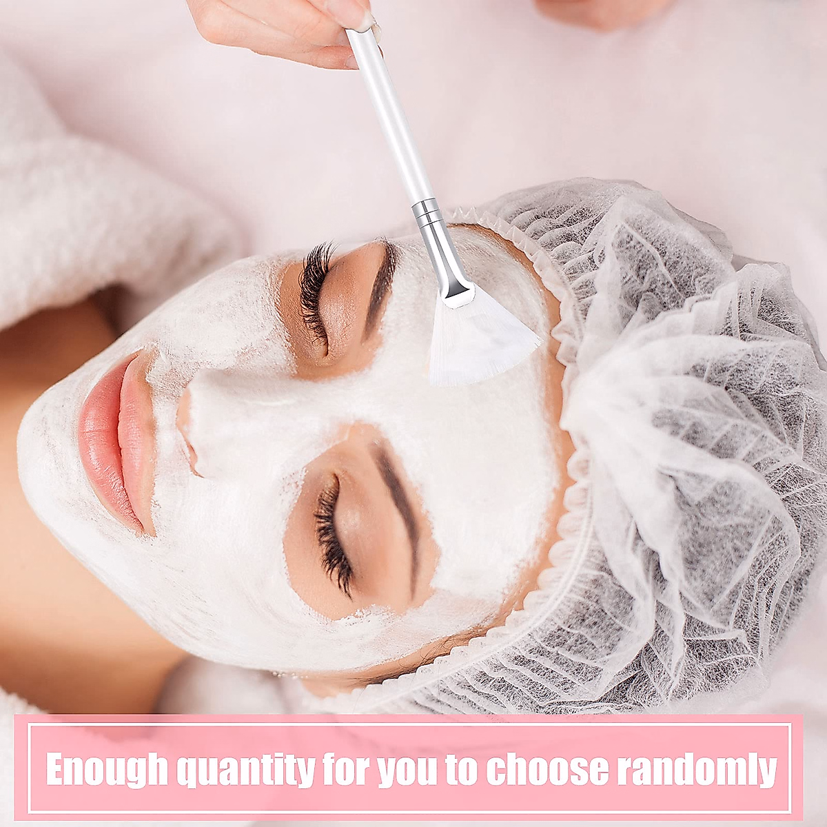 Patelai 14 Pieces Fan Brushes Applicator, Mask Brushes for Facial Makeup Tools for Face Cosmetic(White)