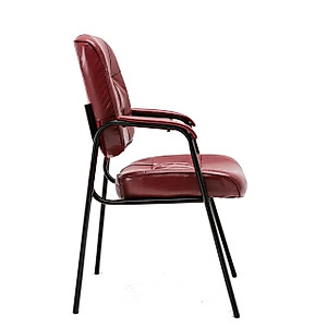 BTEXPERT Brown Premium Leather Office Executive Waiting Room Guest/Reception Side Conference Chair Set of 2