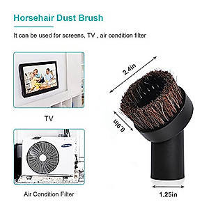 KEEPOW 1 1/4" Vacuum Attachments Accessories Cleaning Kit Hardwood Floor Dust Brush for 32mm (1 1/4 inch) Standard Hose, 7 Pcs