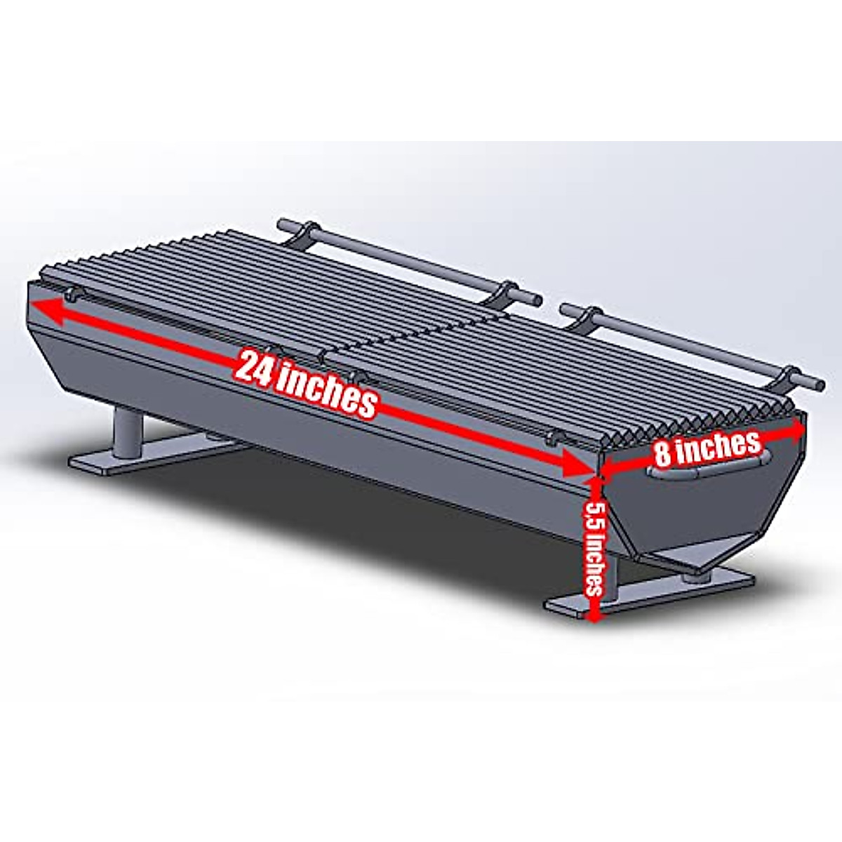 MOTOES Hibachi Grill Metal Portable Fire Pit, Outdoor Fire Pit, Backyard Fire Pit Bowl, Stainless Steel Charcoal Grill Kebab BBQ Portable Grill, 24''x 8'' inch Height : 5.5'' inch