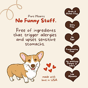 CocoTherapy 3 Pack of Banana Brulee Pure Hearts Coconut Cookies, 5 Ounces Each, Organic Dog Treats Made in The USA