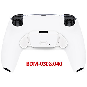 eXtremeRate White Back Paddles Programable RISE Remap Kit for PS5 Controller BDM-030 040, Upgrade Board & Redesigned Back Shell & Back Buttons Attachment for PS5 Controller - Controller NOT Included