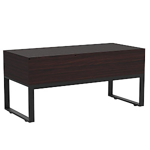 VEELOK Lift Top Coffee Table for Living Room with Hidden Storage Compartment on Rolling Wheels, 3-Way Slide Desktop Drawer Modern Coffee Tables, 43.3" Wood Coffee Table, 440lbs Max Weight, Espresso