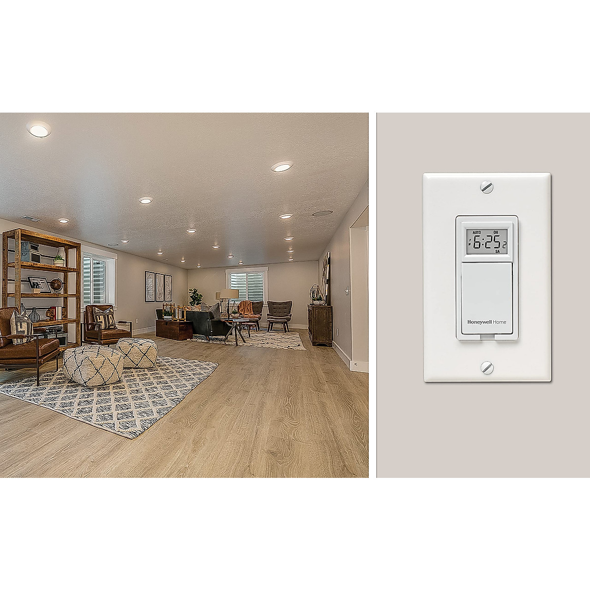 Honeywell Home RPLS730B1000 7-Day Programmable Light Switch Timer, White