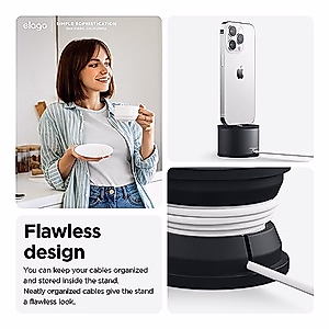 elago D Stand Charging Station Compatible with Apple Devices - Charging Dock Compatible with Apple TV Remote, Compatible with iPhone and More, Premium Aluminum, Cable Required (Black)