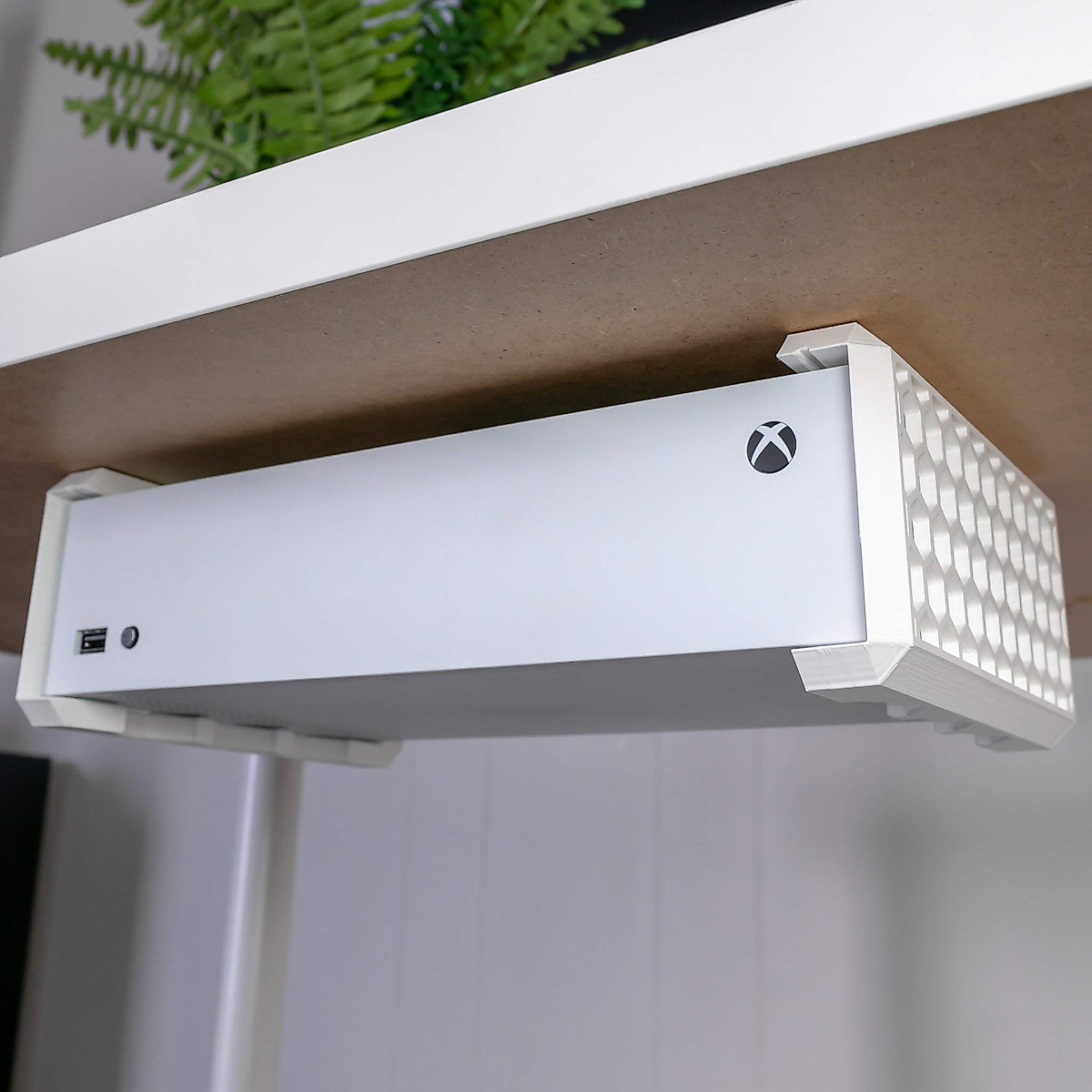 Glistco Stealth Mount - Under Desk Mount compatible with Xbox Series S - White