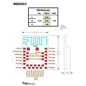 MDBT42V-P512KV2 nRF52832 Small Size Module PCB Antenna Bluetooth Module BLE BT5.2 BT5.0 BT4.2 FCC IC CE Telec KC RCM SRRC