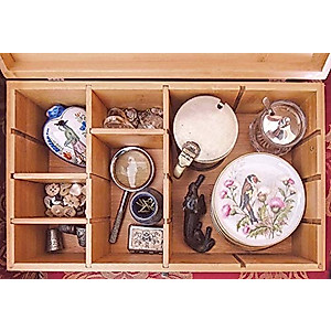 cookbook people Multikeep Adjustable Tea Box 128 Tea Bag Storage Organizer Bamboo Latching Lid (Blank Lid)