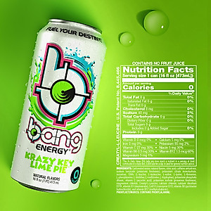 Bang Energy Key Lime Pie, Sugar-Free Energy Drink, 16-Ounce (Pack of 12)