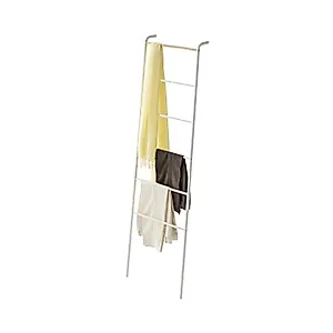 Yamazaki Home Leaning Ladder Rack, Space Saving Steel One Size White