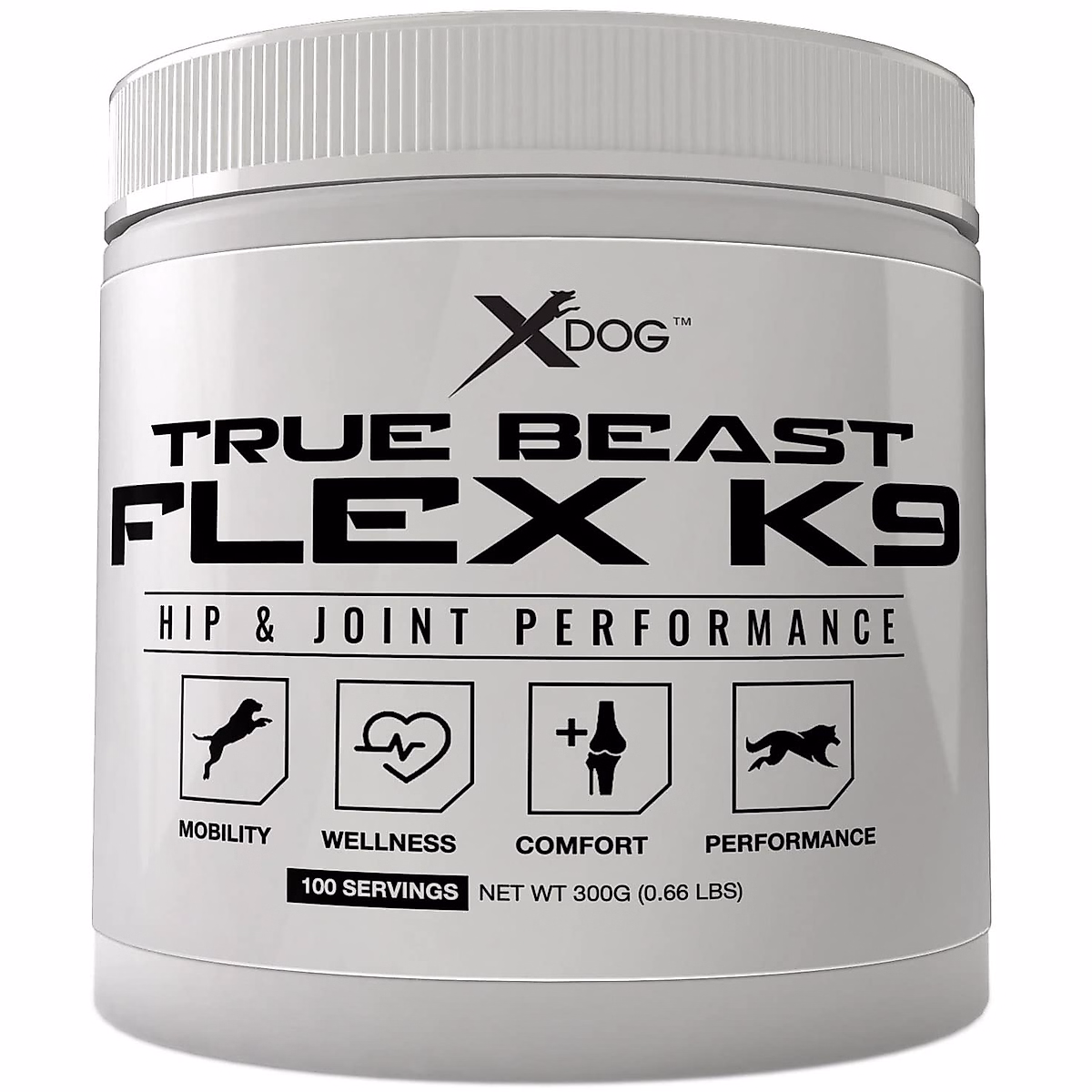 True Beast Flex K9 Hip, Joint, Muscle Builder & Performance Supplement for Dogs (Veterinarian Formulated) Glucosamine, MSM, Chondroitin, Creatine, DMG, Organic Turmeric, Vitamin C, Manganese.