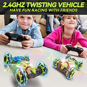 Dysaim Gesture RC Car, Gesture Sensing RC Stunt Car Toys for Kids 6-12 yr, 2.4GHz 4WD Hand Remote Control Cars with Lights Music, Off-Road 360° Rotation RC Drift Car Birthday Halloween Xmas Gifts