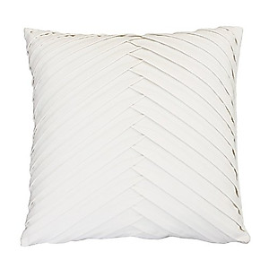Thro by Marlo Lorenz Velvet Pillow, 1 Count (Pack of 1), Soft White
