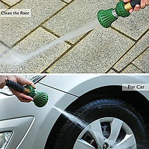 HOSUN Garden Hose Nozzle, Fireman Style Hose Nozzle, Heavy Duty Brass Hose Nozzle, Leak Proof & Best High-Pressure Sprayer for Plants Watering, Car Washing, Pet Washing, etc. (Green)