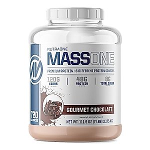 Massone Mass Gainer Protein Powder by NutraOne – Gain Weight Protein Meal Replacement (Gourmet Chocolate - 7 lbs.)