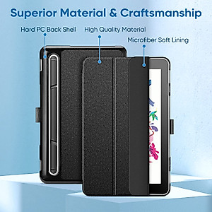Fintie Case for Wacom One Drawing Tablet 13.3", Trifold Stand Lightweight Slim Shell Protective Cover for 13.3 inch Wacom One Drawing Tablet, Black