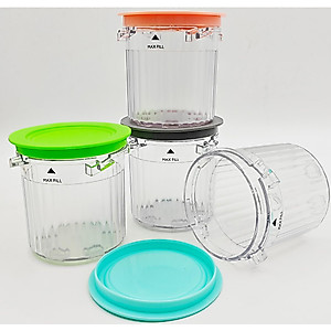 Kaluly for Ninja CREAMi Breeze NC100 NC101 NC200 NC201 Series Pint Containers and Lids 4 Pack, 16oz Pints Cups Replacement for ninja Creamy Ice Cream Maker