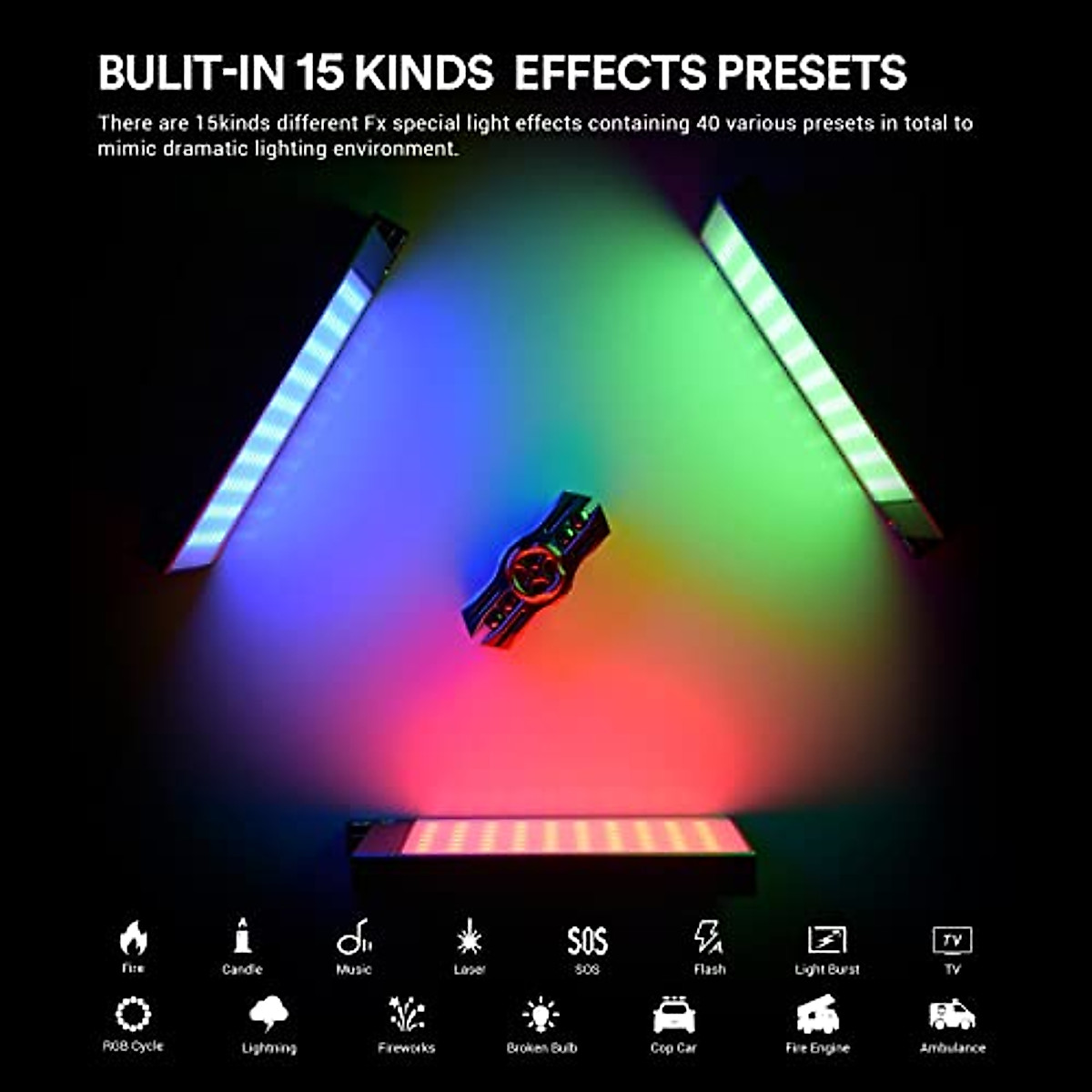 Godox M1 RGB Mini Creative Light,Led Video Light,13W 2500k-8500k Adjustable,CRI97 TLCT 97 RGB 0-360 Full Color,Music Beats Light Function and 40 FX Lighting Effects with Aluminum Alloy Shell(Green)