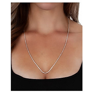 Silver Necklace for women men 2mm Rope Chain 925 Sterling Silver Clasp Rope Chain Silver Chain for men 16/18/20/22/24/26/28/30 Inches(16)