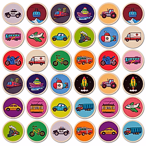 Montessori-Inspired Wooden Matching Game for Toddlers 2-4 Years - Things that Go - Durable, Scratch-Resistant 36 Card Set, Includes Carry Bag - Memory Game for Toddlers 2-4 Years - Means of Transport