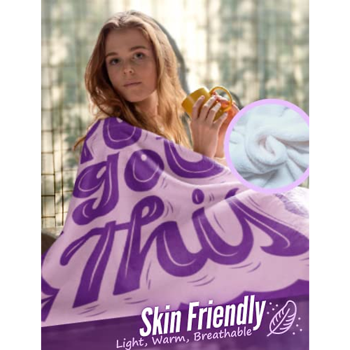 InnoBeta You Got This Blanket, Inspirational Gifts for Women, You Got This Gifts, Gifts for Coworker, Besties, Aunt, Friends, Sympathy Gifts for Women, Soft Throw Blanket 50"x65"