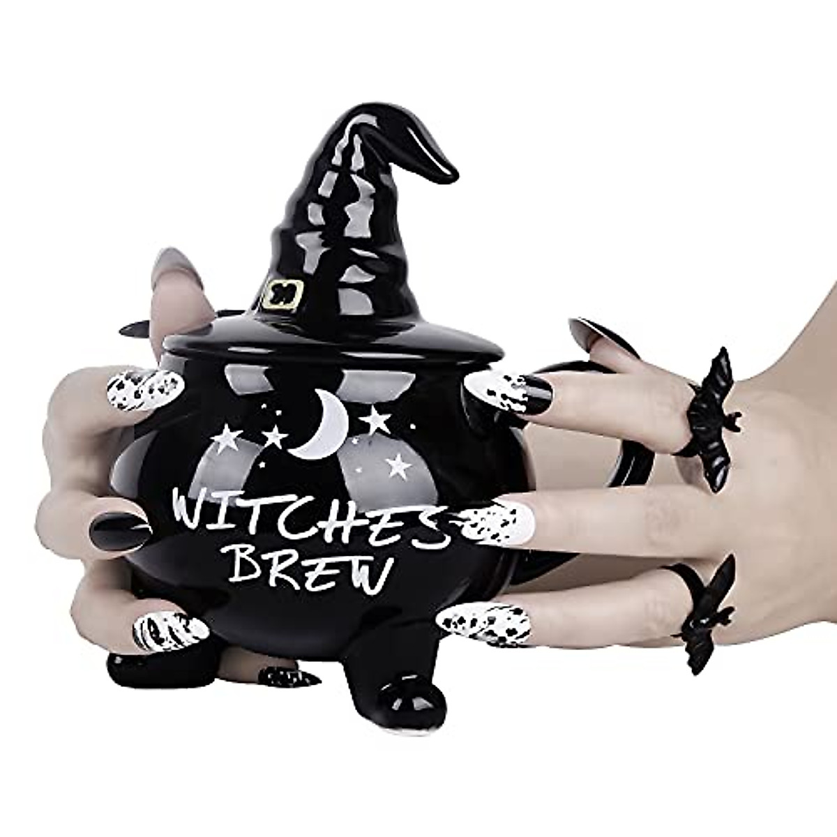 Vencer,Funny Coffee Mug,Witch Coffee Mugs,Goth Christmas Novelty Cup With lid,Witches Brew Cauldron Mug,The Nightmare Before X-mas Witches Brew Coffee Mug,VCM-002