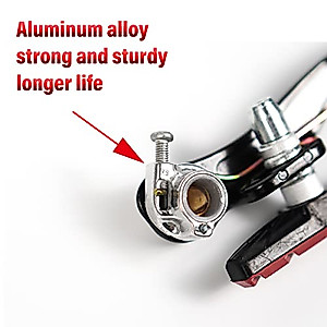 CNC V Brake Set, Bicycle Linear Pull V Brakes for Front/Rear Wheel,V Brake with Lever and Cable， Long Arm 110mm, Blue Black